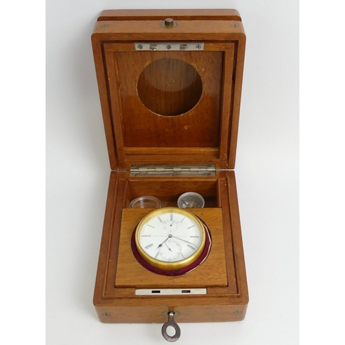 A Robert Edmund Burrett, London 1505 marine chronometer, in a military ...