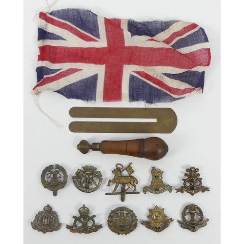 Ten military cap badges, including Middlesex Regt. Suffolk Regt ...