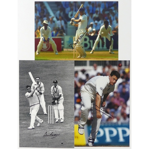 Three signed photographs of England cricketers, Alec Bedser, David ...