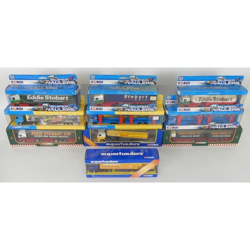 Ten boxed Corgi Superhauler lorries, including Eddie Stobart ...