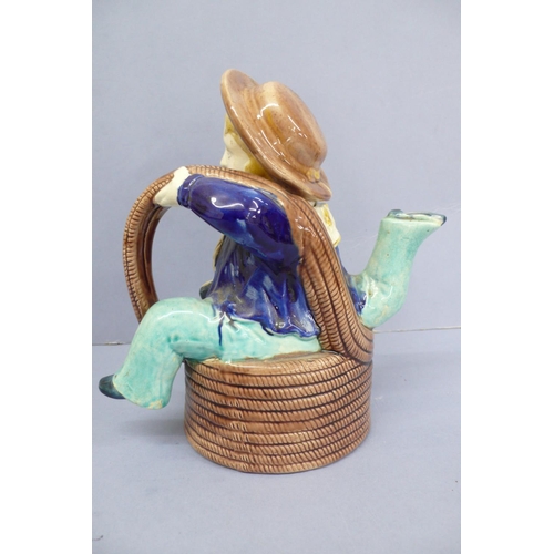 Manx Jolly Jack Tar three legged tea pot by W. Broughton, Douglas, Isle ...