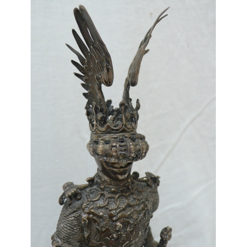 19th/20thC German silver figure of Knight in armour standing with a ...