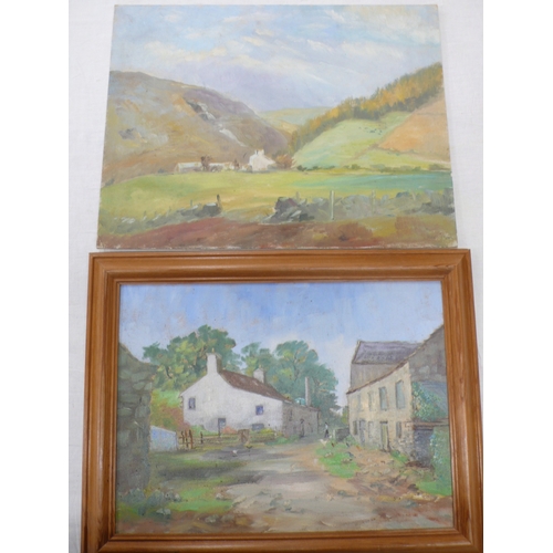 Robert Moore, 1. Balla Killmartin farm, 2. Ballacottier, Oils on Board ...
