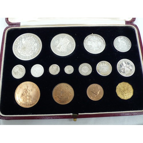 1937 fifteen specimen coin set including maundy money, UNC