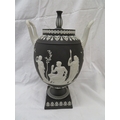 Wedgwood black basalt ware two handled urn with cover with white pâte ...