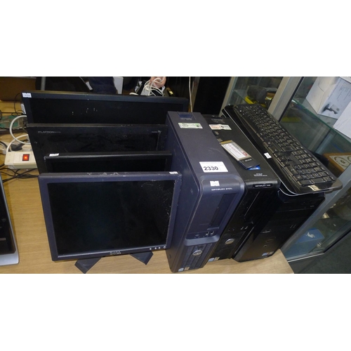 A quantity of various computer related items including monitors, 3 x PC ...