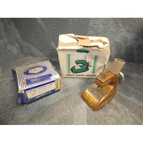 A vintage Palitoy child's hand sewing machine and a Meccano power ...