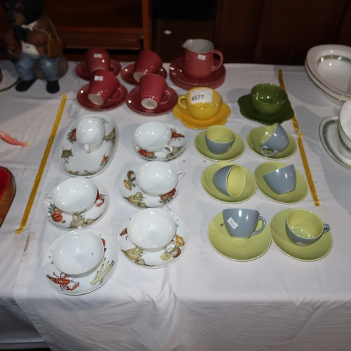 A quantity of miscellaneous decorative cups and saucers