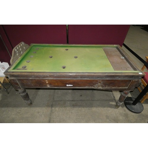 A vintage wooden bar billiards table