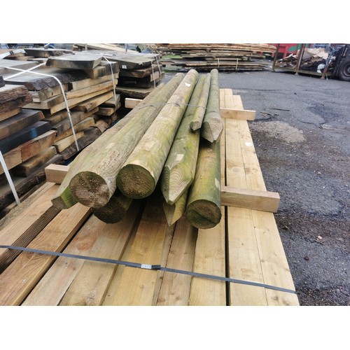 A quantity of various round wooden posts measuring up to approx 240cm ...