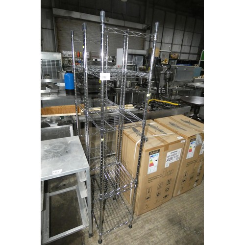 2 x tall square catering type racks with 4 shelves on each, approx ...