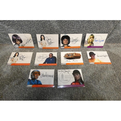 10 x rare Gerry Anderson/UFO autograph cards, please see pictures for ...