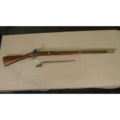 A modern non-firing display replica of a British Brown Bess flint lock ...