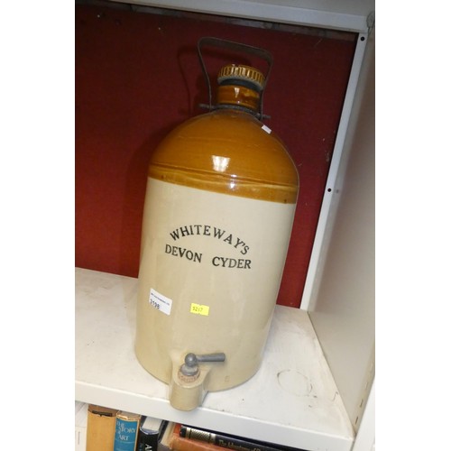 A large vintage Whiteways Devon's cider stoneware flagon