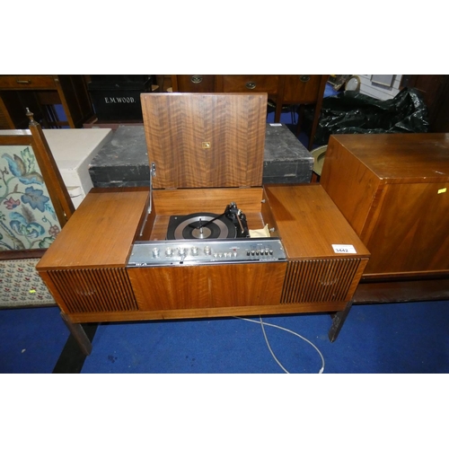 A 1970s vintage HMV stereo master radiogram in a teak cabinet