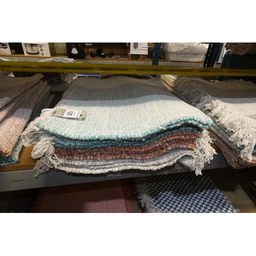 10 x Country Club twill rugs each approx 50 x 80cm - various colours