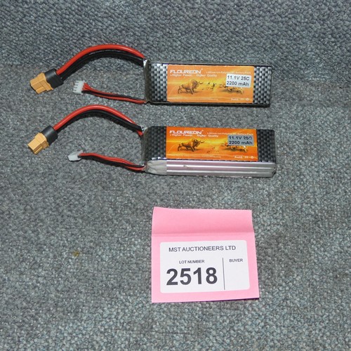 2 x remote control vehicle batteries by Floureon 11.1v 2200mah - trade