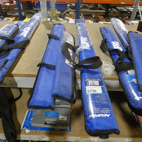 3 x Acupro Professional spirit levels (600mm, 914mm and 1200mm)