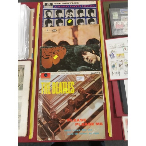 4 vintage Beatles LPs "A Hard Day's Night, Beatles For Sale, Rubber ...