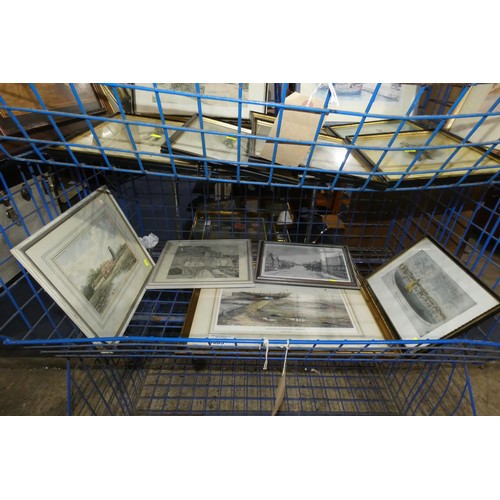 A quantity of miscellaneous pictures and frames (one shelf)