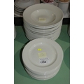 15 white dinner plates and 20 wide rim bowls by Steelite