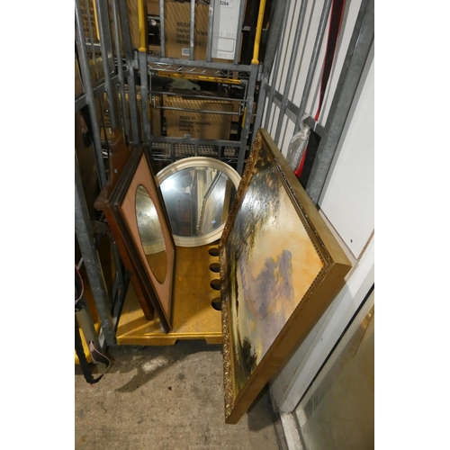 A quantity of miscellaneous mirrors, pictures and frames (stillage not ...