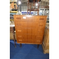 A 1970s vintage wood grained finished bedroom chest of five drawers ...