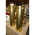 Two large vintage brass shell cases