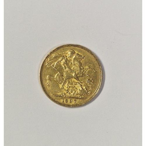 A Queen Victoria 1887 gold full sovereign