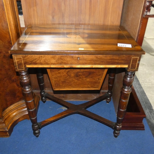 An Edwardian inlaid coromandel wood workbox with a lift lid enclosing a ...