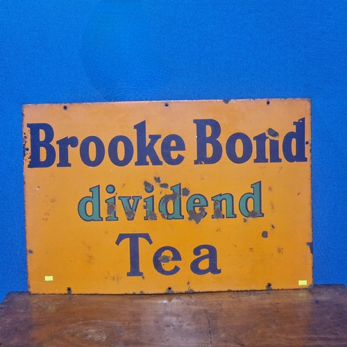 A vintage Brook Bond Tea enamelled sign