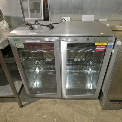 A commercial stainless steel counter height 2 door display fridge by ...