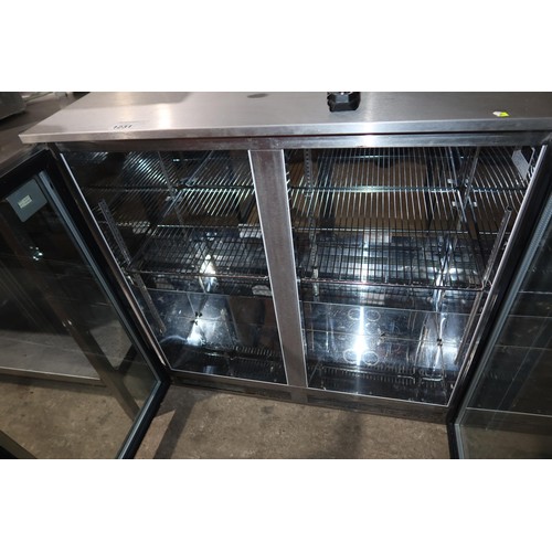 A commercial stainless steel counter height 2 door display fridge by ...
