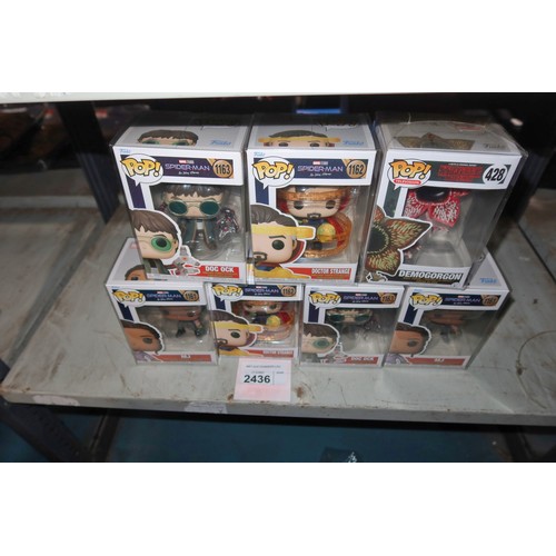 7 x various Funko Pop collectible bobblehead figures