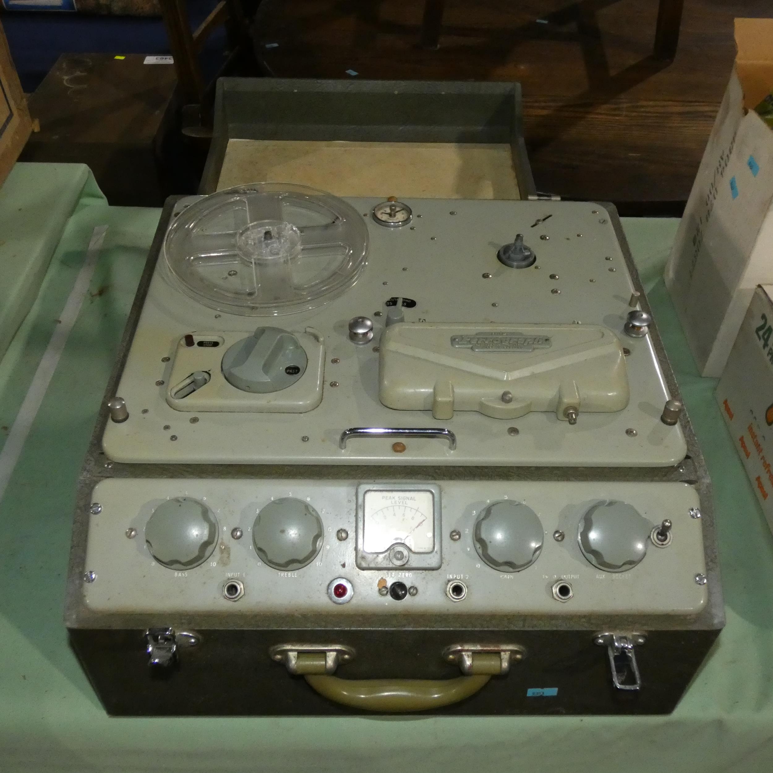 A vintage reel to reel tape recorder by Ferrograph