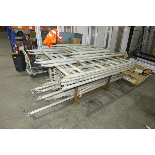 A quantity of alloy scaffold tower parts comprising various side ...