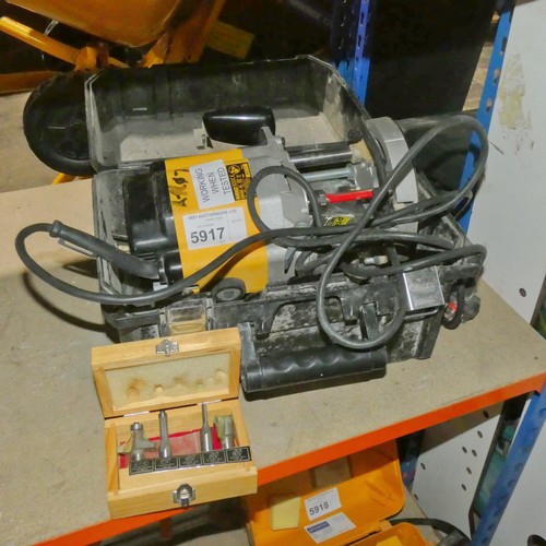 1 x Dewalt DW625E router 240v and a small wooden case containing 4 x ...