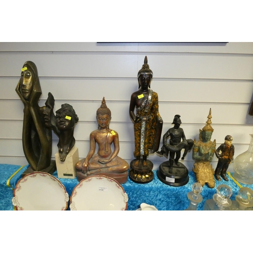 Seven various decorative statues and figurines