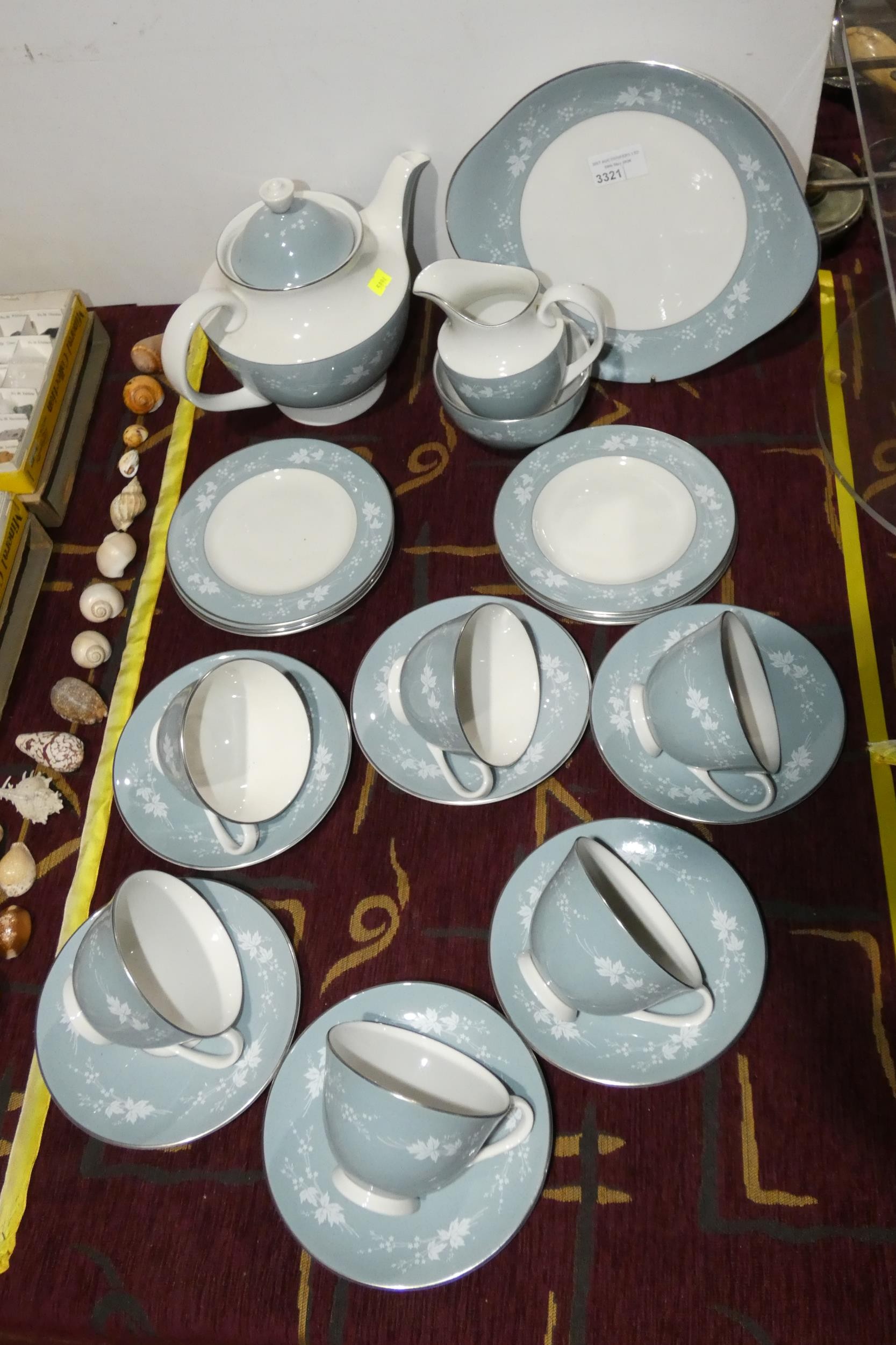 A Royal Doulton grey patterned tea set "Reflection"