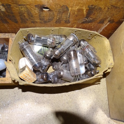 A vintage cathode ray tube and a quantity of vintage Radio valves