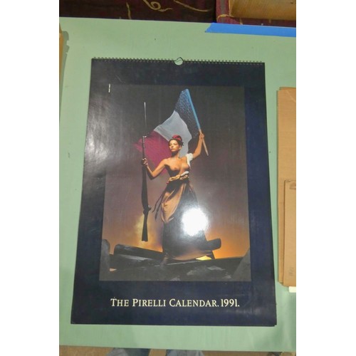 A 1991 vintage Pirelli calendar in original box