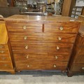 A 19th century mahogany chest of two short and four long graduated ...