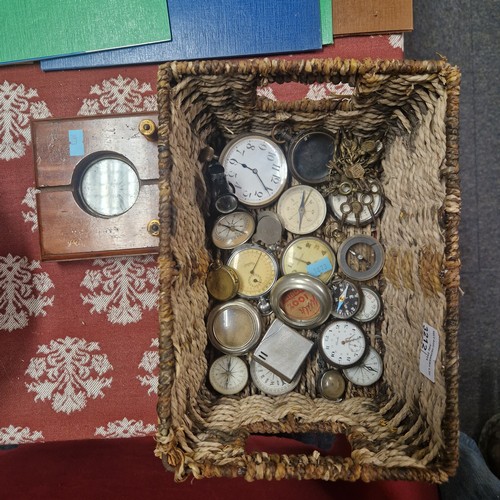 A quantity of miscellaneous vintage pocket watches and compasses etc ...