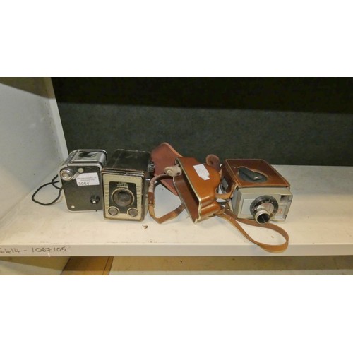 Two vintage box cameras & a vintage cine camera