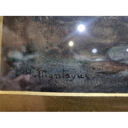 A gilt framed watercolour of a 19th Century continental street scene ...