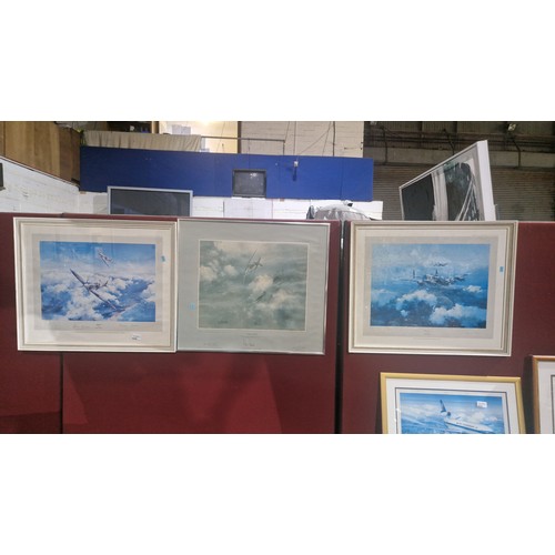 A framed limited edition print of a spitfire signed by Douglas Bader, a ...