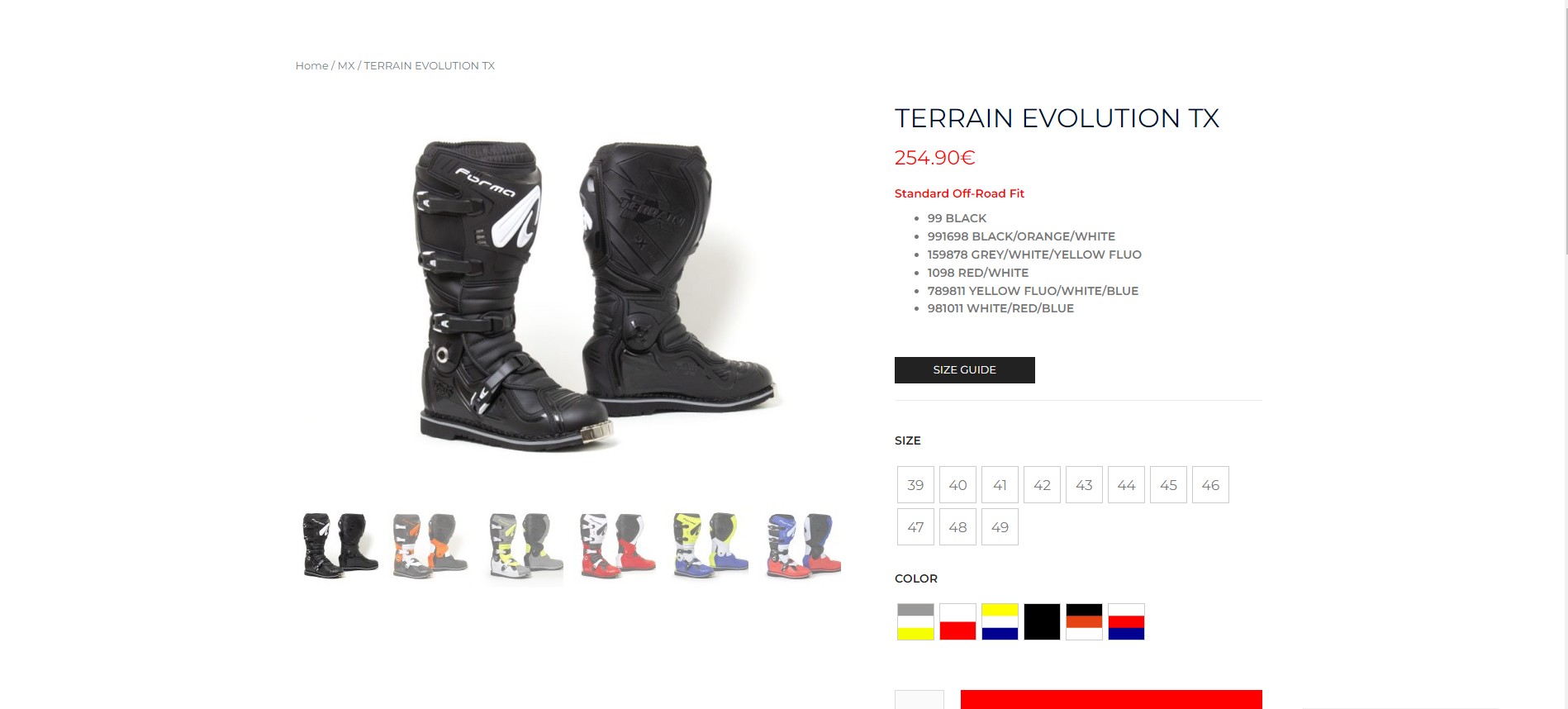 A pair of Forma Terrain Evolution TX Black motorcycle boots RRP £214 ...