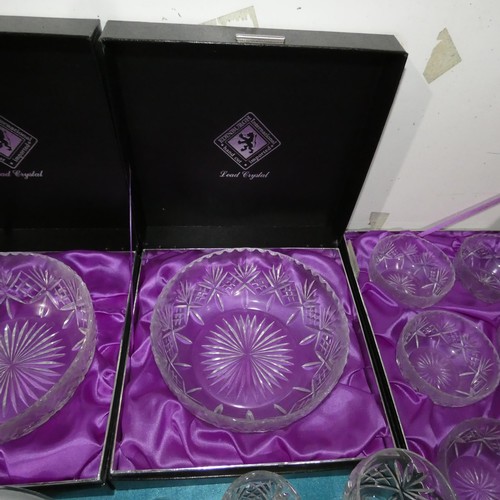 4 boxed sets of Edinburgh lead crystal bowls and other miscellaneous ...