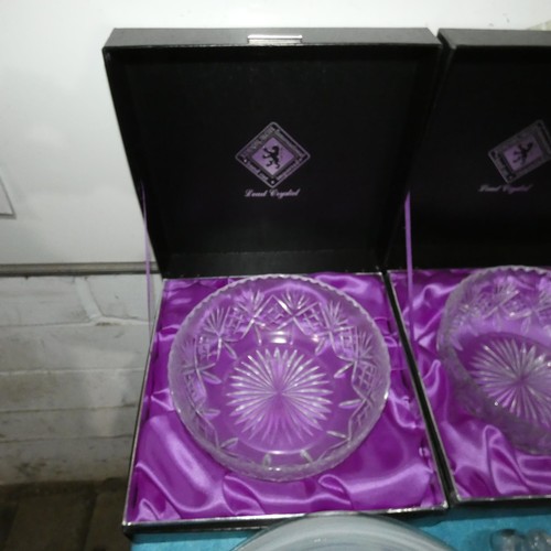 4 boxed sets of Edinburgh lead crystal bowls and other miscellaneous ...