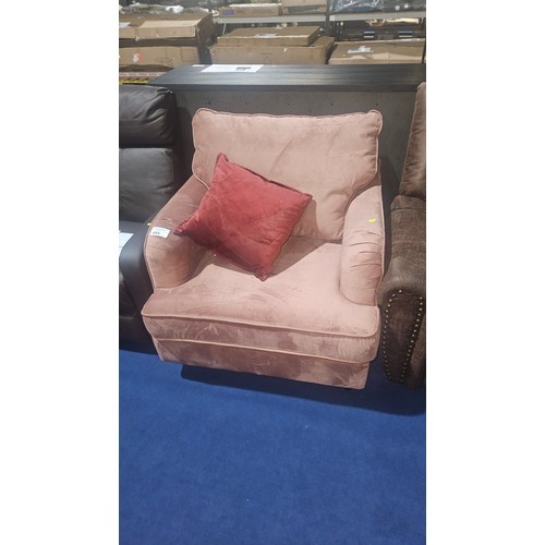 1 x blush pink upholstered arm chair approx 85cm wide and 1 x scatter ...